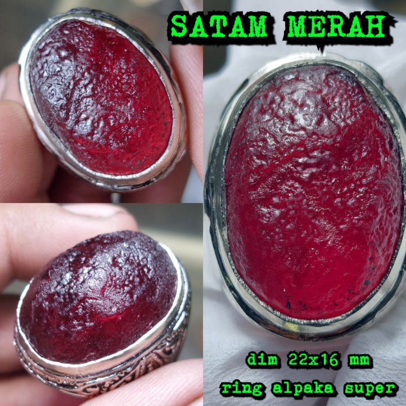 MERAH Meteorite Red SATAM Ring Stone | Shopee Philippines