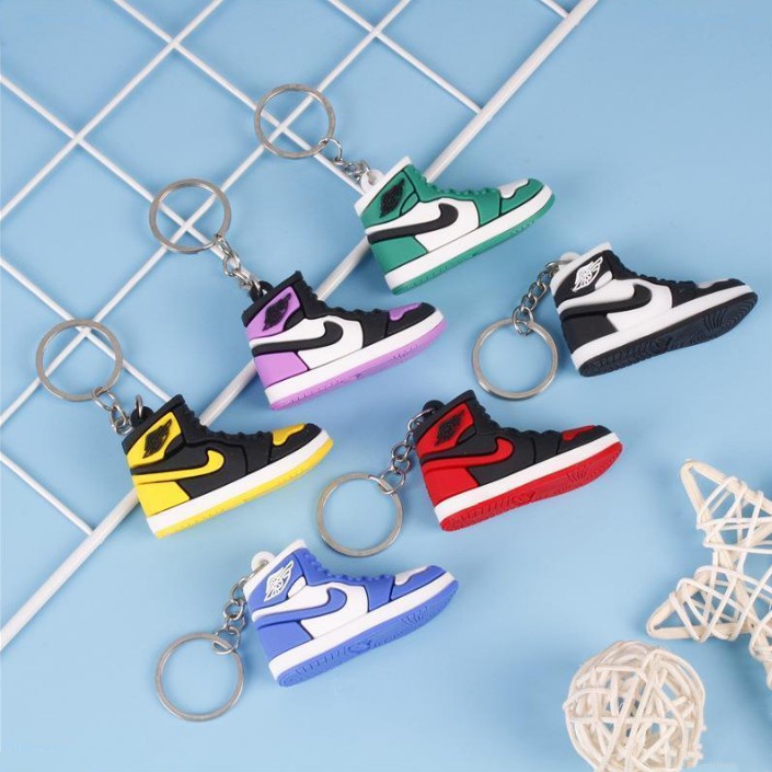 Cute Mini AJ Shoes 3D Basketball Shoes Keychain PVC Soft Keychain ...