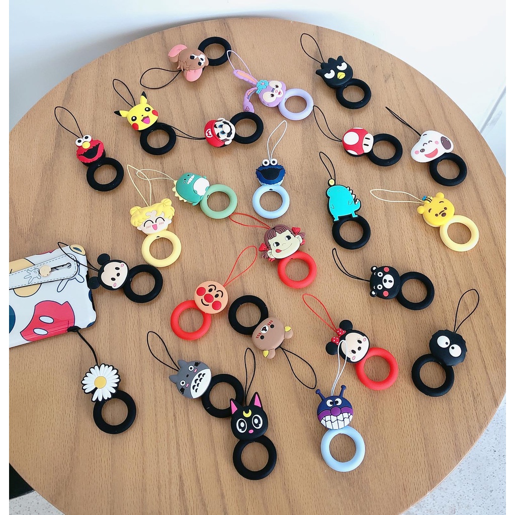 Universal Silicone Phone Finger Ring Strap For Phone Cartoon Cute Phone ...