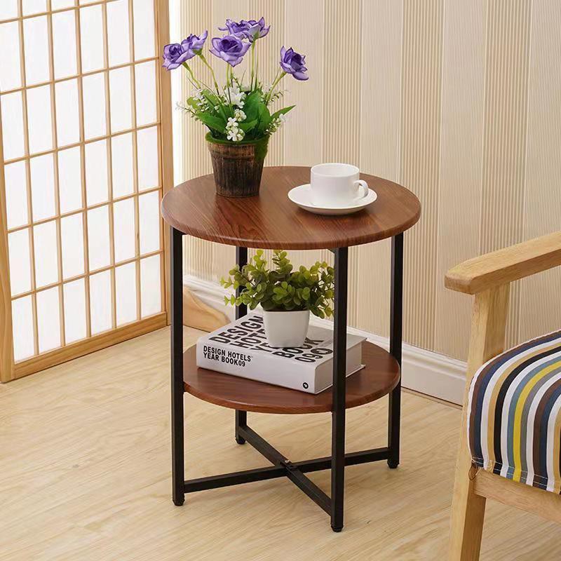 Nordic 2 layer side table small round bedside table living room coffee ...