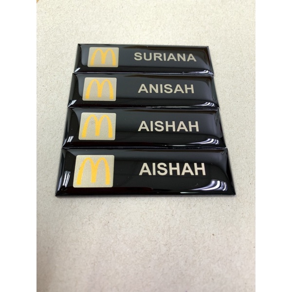 Name tag Epoxy Mcds/Tag Nama Epoxy Crystal/Name Tag Design Mcdonaldz ...