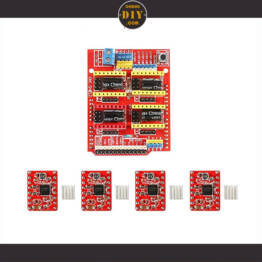 Combo Cnc Shield V3 and 4 drivers A4988 | Shopee Philippines