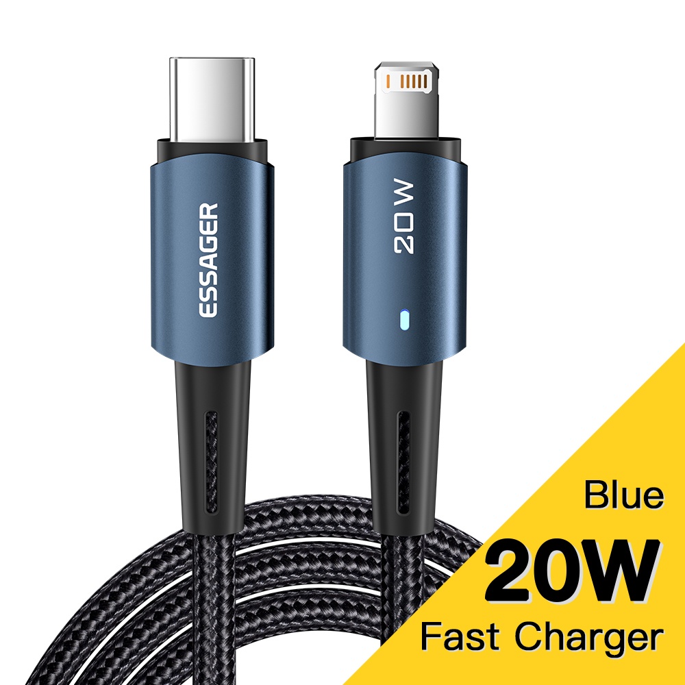 Essager PD Type-C to L 3A Aluminum Alloy Fast Charge Cable 20W for Mbk ...