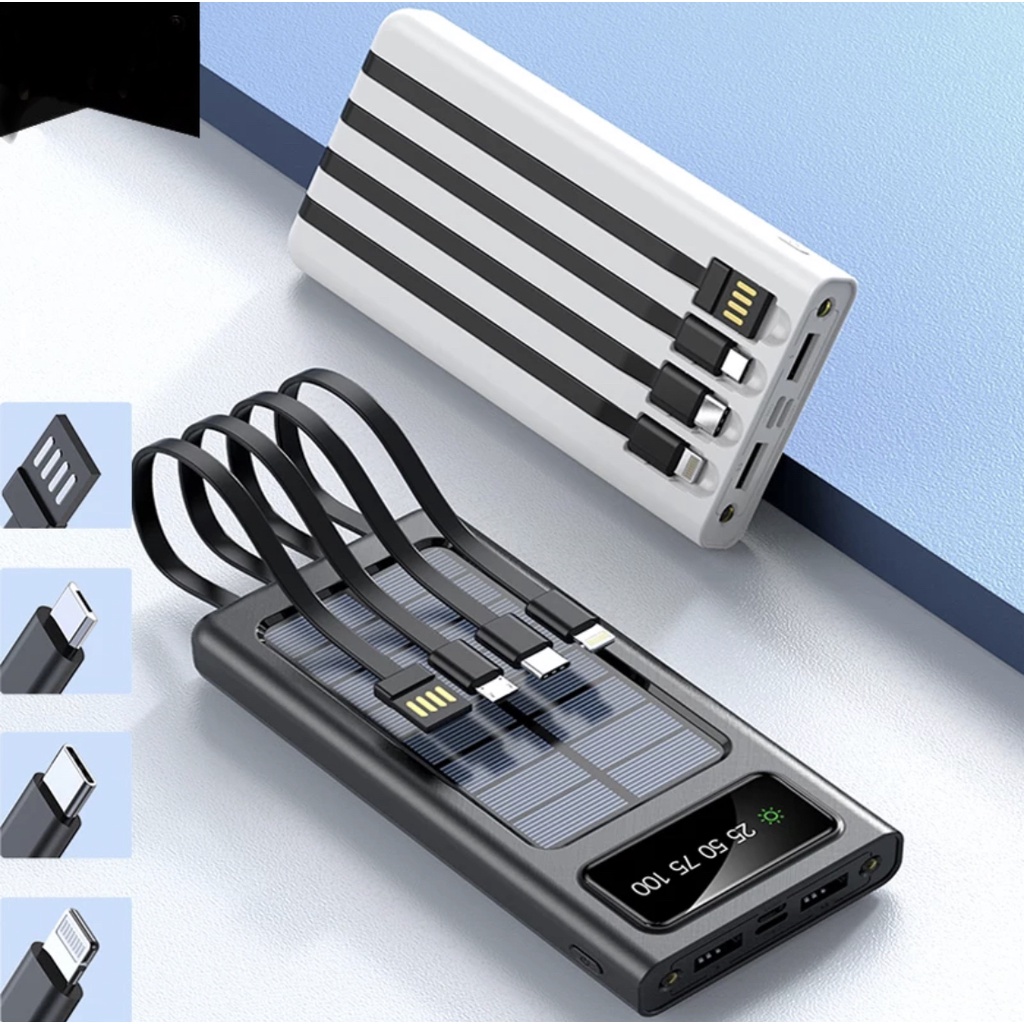 Original Realme Solar Power Bank Built Cables 20000mAh Solar Charger 2 ...