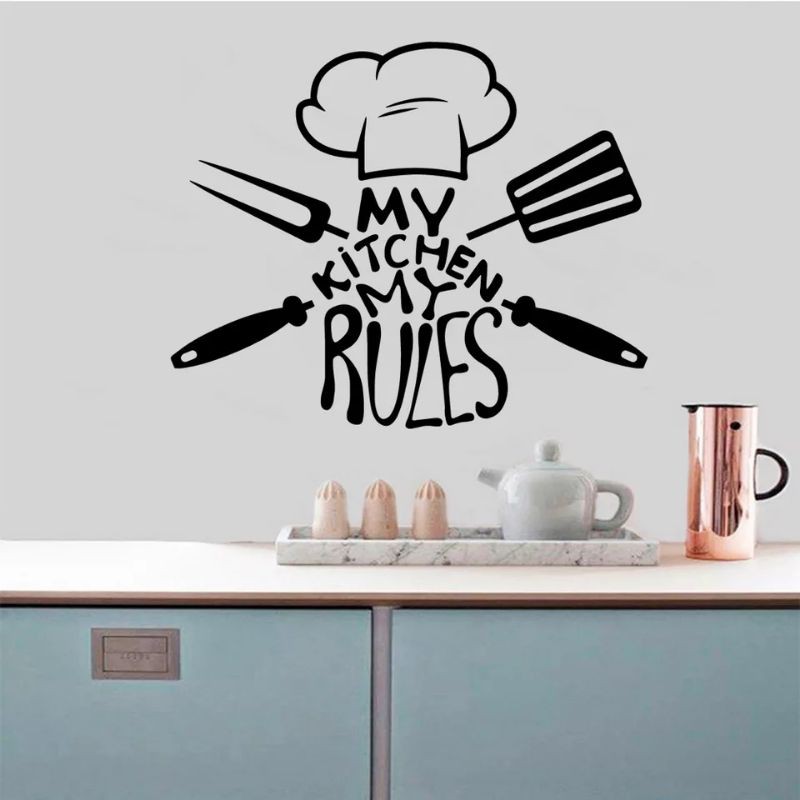 HIASAN DINDING Kitchen Room WALL STICKER KITCHEN WALL Decoration CUSTOM ...