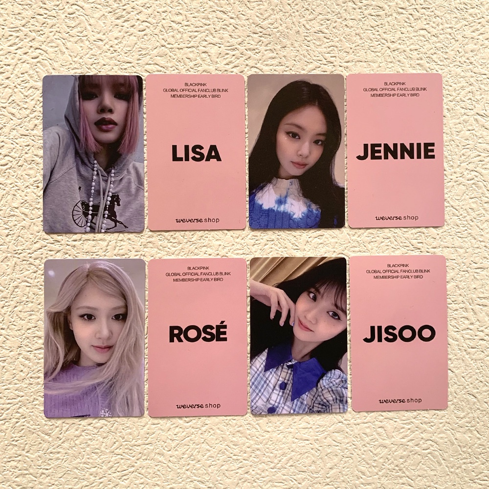 BLACKPINK MEMBERSHIP EARLY BIRD Photocards Double-sided lamination ...