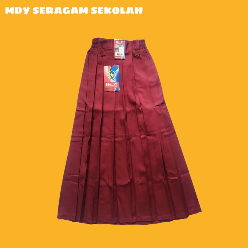 MERAH Long ruffled red elementary school skirt, school uniform | Shopee ...