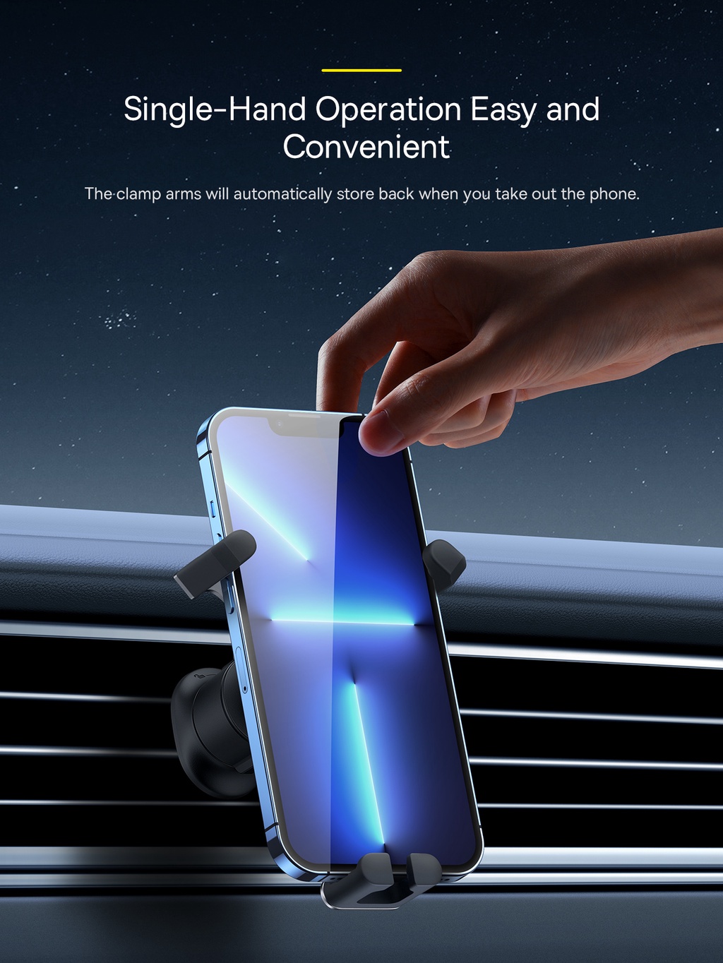 Baseus Car Phone Holder Metal Silicone Gravity Auto Air Vent Smartphone ...