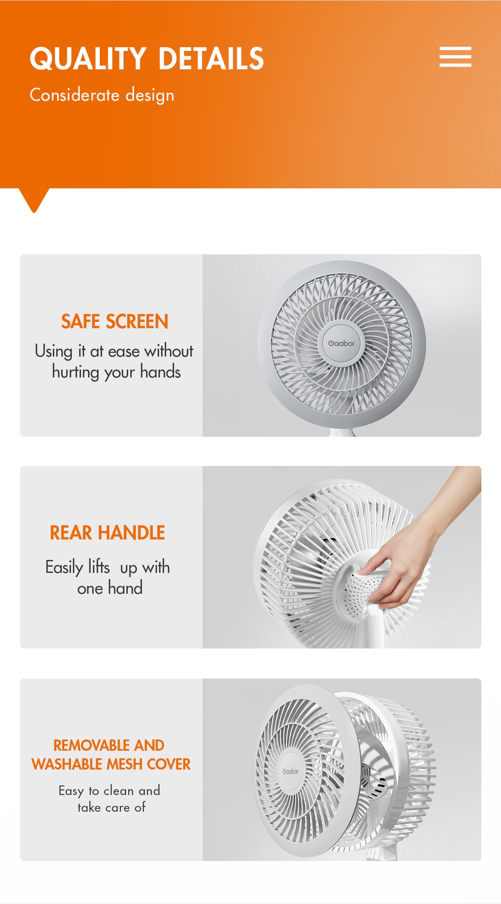 Gaabor Compact Electric Desk Fan Low Noise 3D Swing | Shopee Philippines