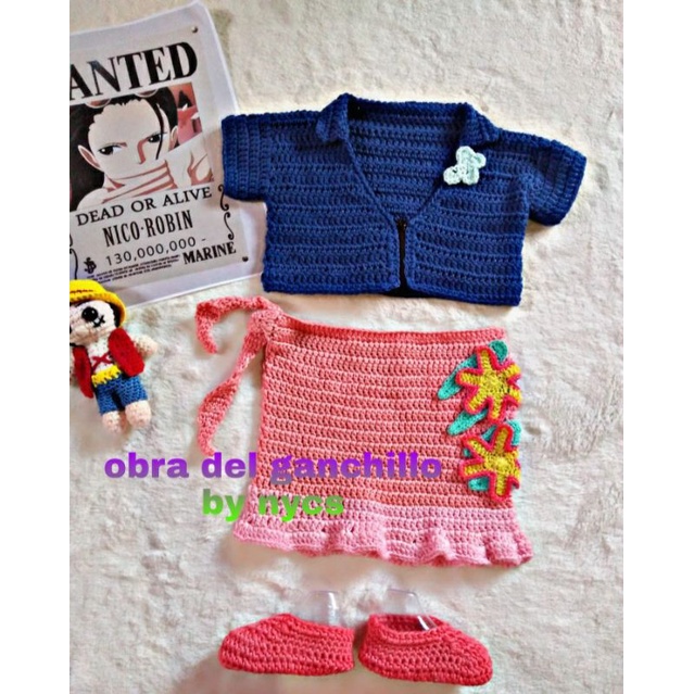 nico robin of one piece costume , crochet made to order , (without doll ...
