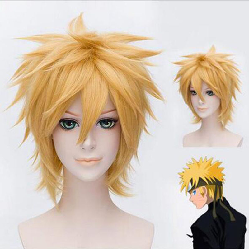 Anime Naruto Uzumaki Naruto Wig Inverted Full Wig Set Anime Cosplay Wig ...