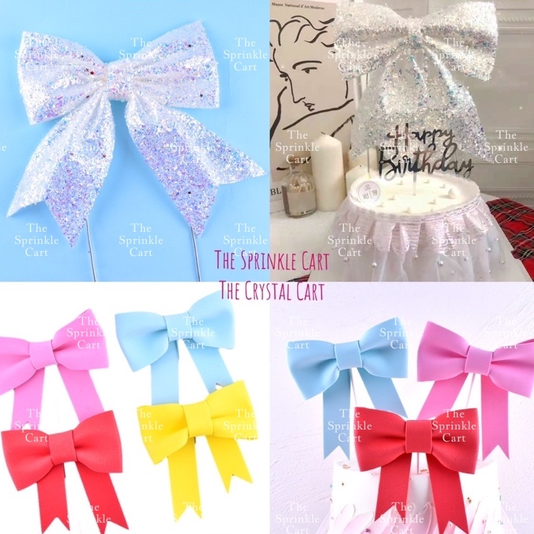 Ribbon Cake Topper Decoration Birthday Party Baby Shower Glitter ...
