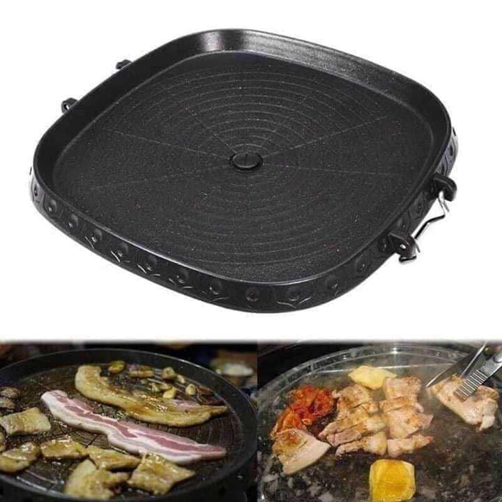 WJM Korean square baking pan Marble Platinum Coating korean Grill Non ...