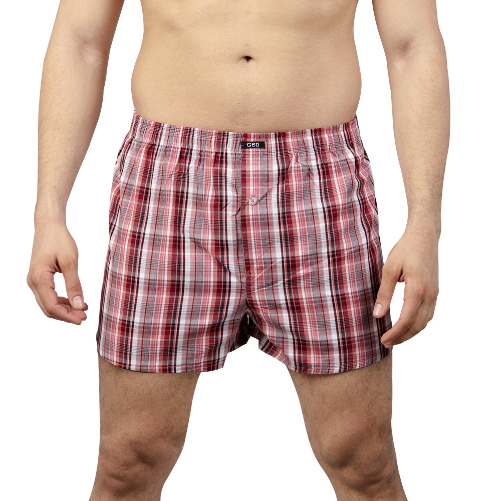 GUITAR MEN'S CHECKERED SHORTER BOXER SHORT MB803 RED | Shopee Philippines