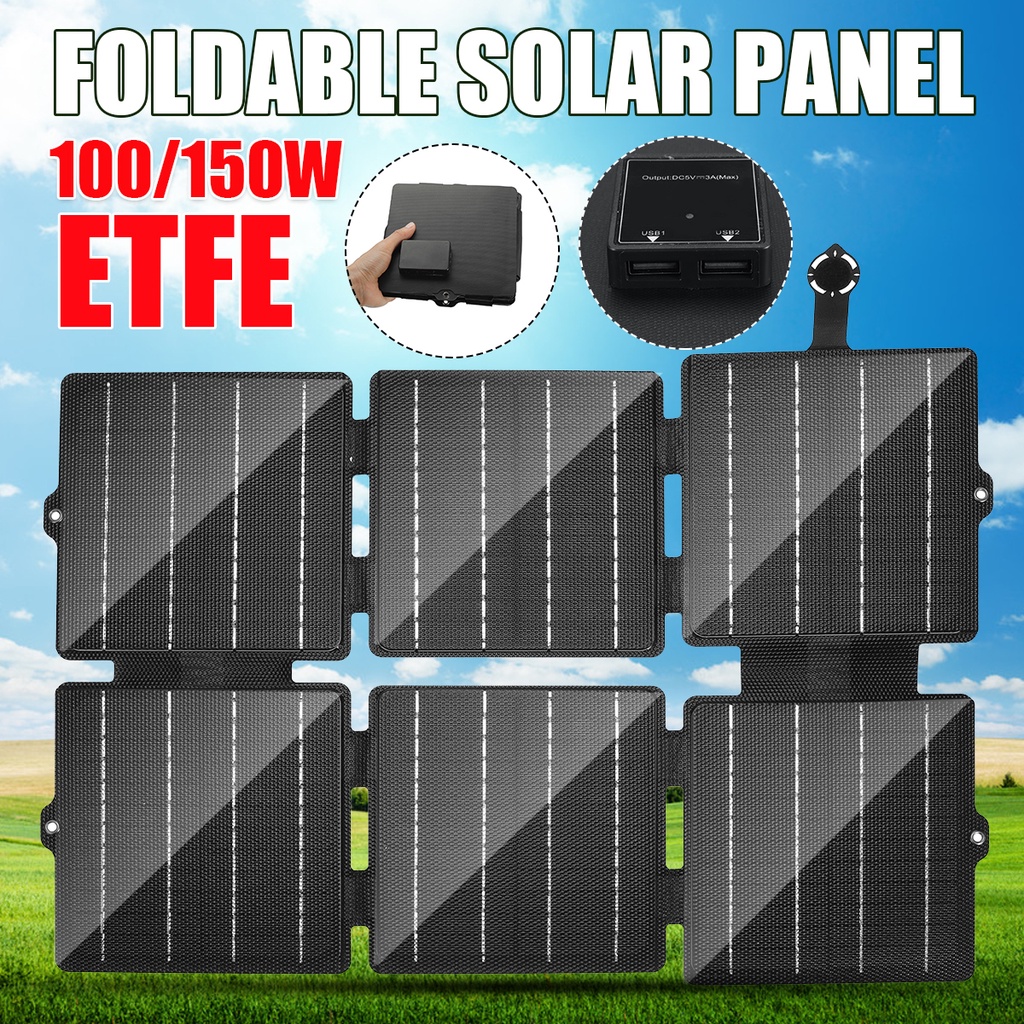 Foldable Portable Solar Panel Dual USB Flexible Small Waterproof ...