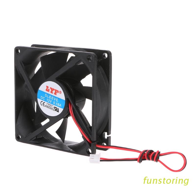 FUN 12V 2-Pin 80x80x25mm PC Computer CPU System Heatsink Brushless ...