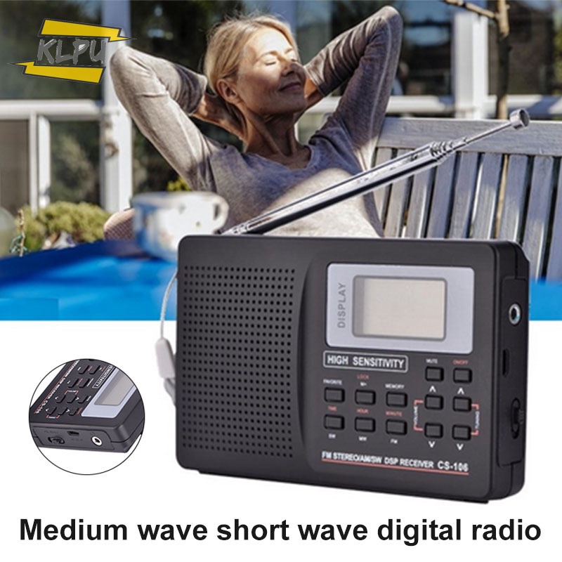 Watch Portable Digital World Full Band Radio Receiver Am Fm Sw Mw Radio