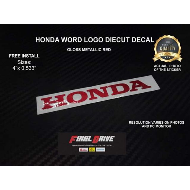 1 SET (2PCS) HONDA WORD DIE CUT DECAL STICKER | Shopee Philippines