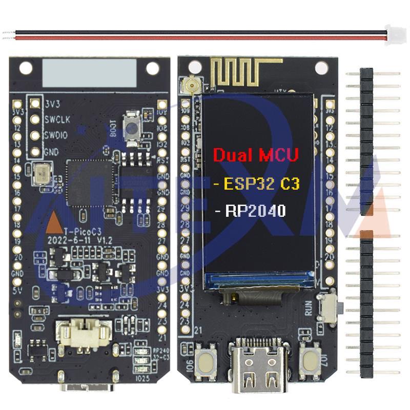 T-PicoC3 ESP32-C3 RP2040 Wireless WIFI Bluetooth Module Development Board Dual MCU 1.14 Inch ...