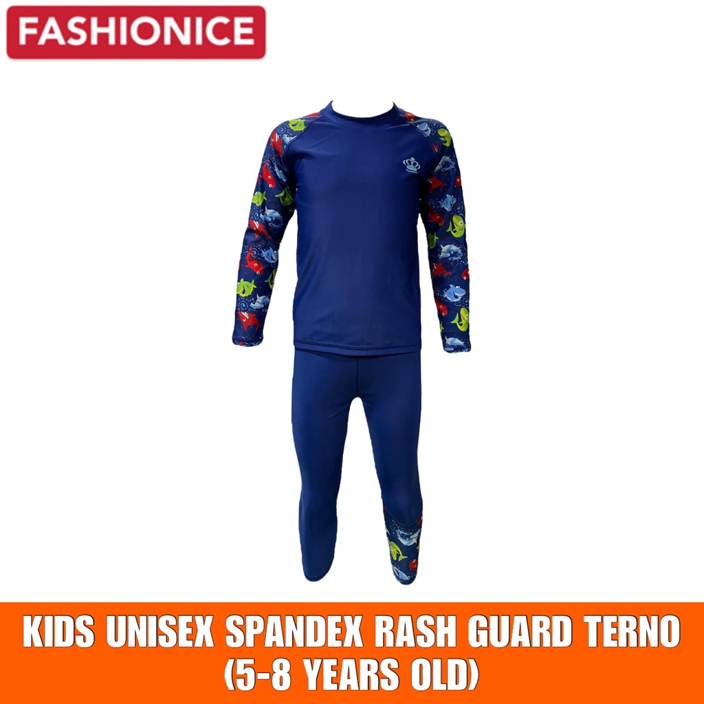 Fashionice Unisex Kids Rash Guard Terno Top And Pants Swimwear Spandex ...