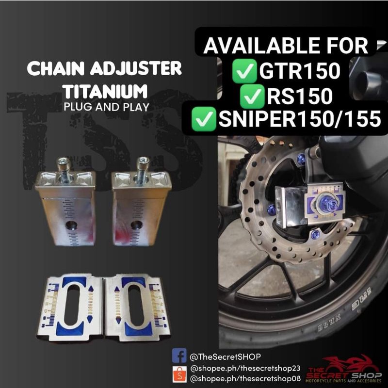 CHAIN ADJUSTER(titanium) FOR GTR150/RS150/SNIPER150/SNIPER155 | Shopee ...