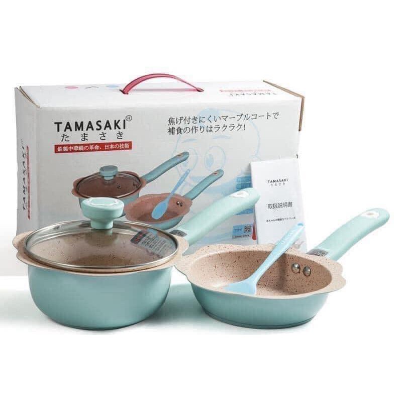 Japanese Baby Tamasaki non-stick pot set with mouth Diameter 16cm with ...