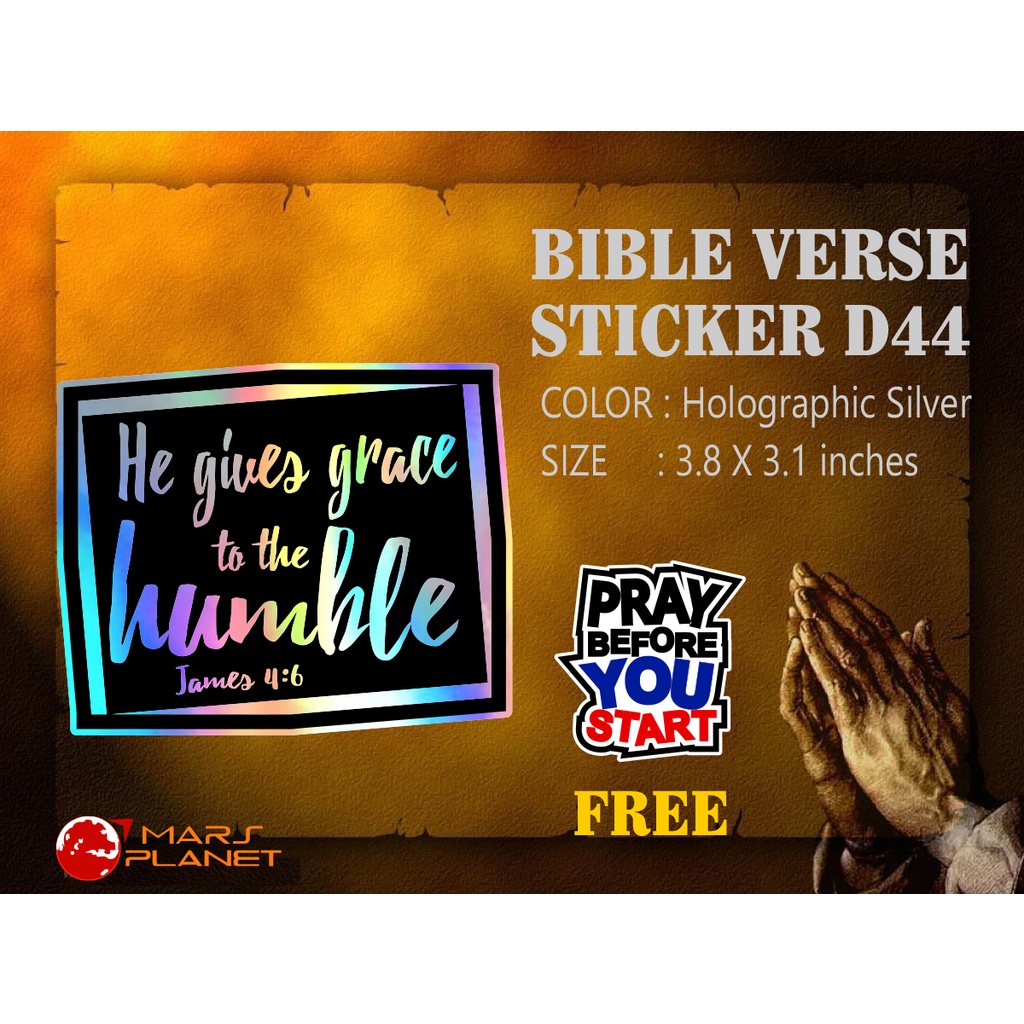 BIBLE VERSE STICKER RELIGIOUS HOLOGRAM DECAL FOR CAR MOTORCYCLE ANYWHRE ...