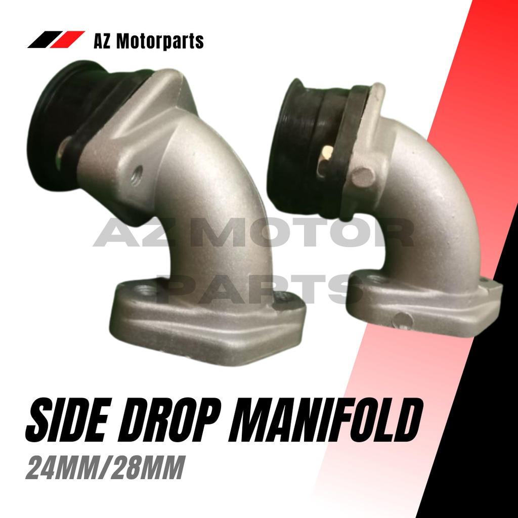 Side Drop Manifold Xrm/wave/rusi scooters(24mm/28mm/30mm) | Shopee ...