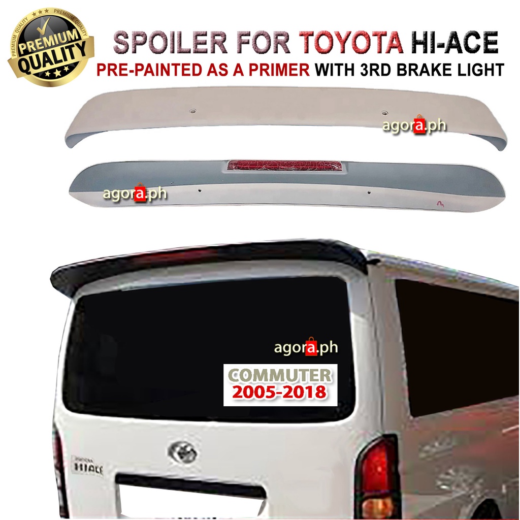 Rear Spoiler for Toyota HiAce Commuter 2005-2018 ABS Plastic Pre-primer ...