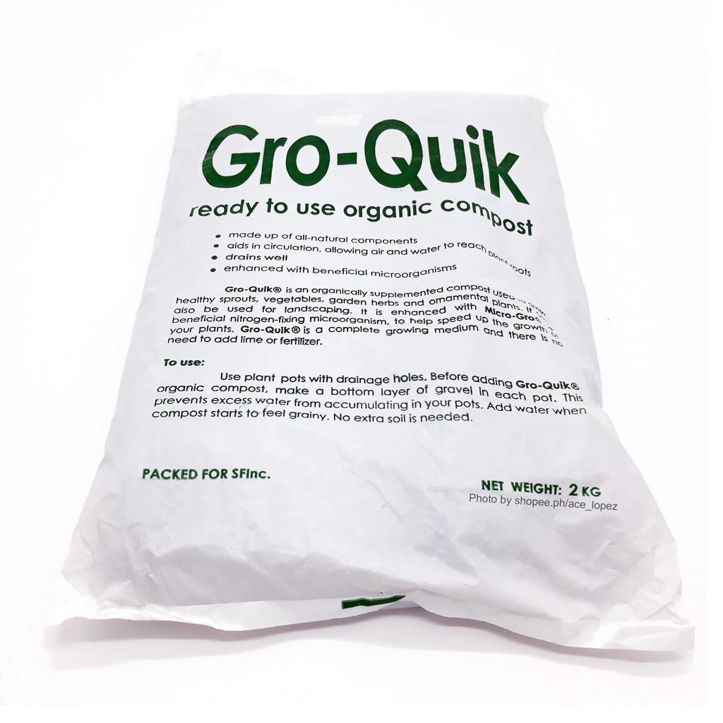 Gro-Quik Ready to Use Organic Compost Natural 2kg _ALS2127 | Shopee ...