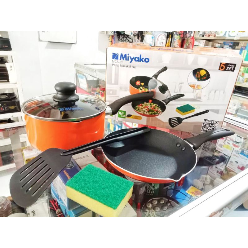 Miyako MCS-51 COOKING POT A SET CONTAINS LIMA PIECES | Shopee Philippines