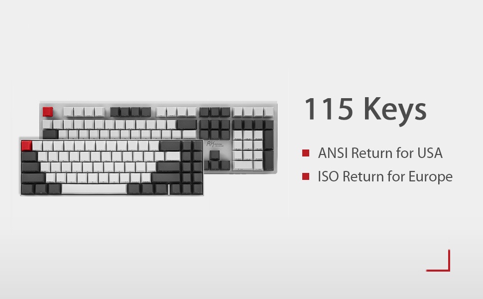 PBT Carbon/Classical Keycap Set Side Front Print 115 Keys-Compatible ...