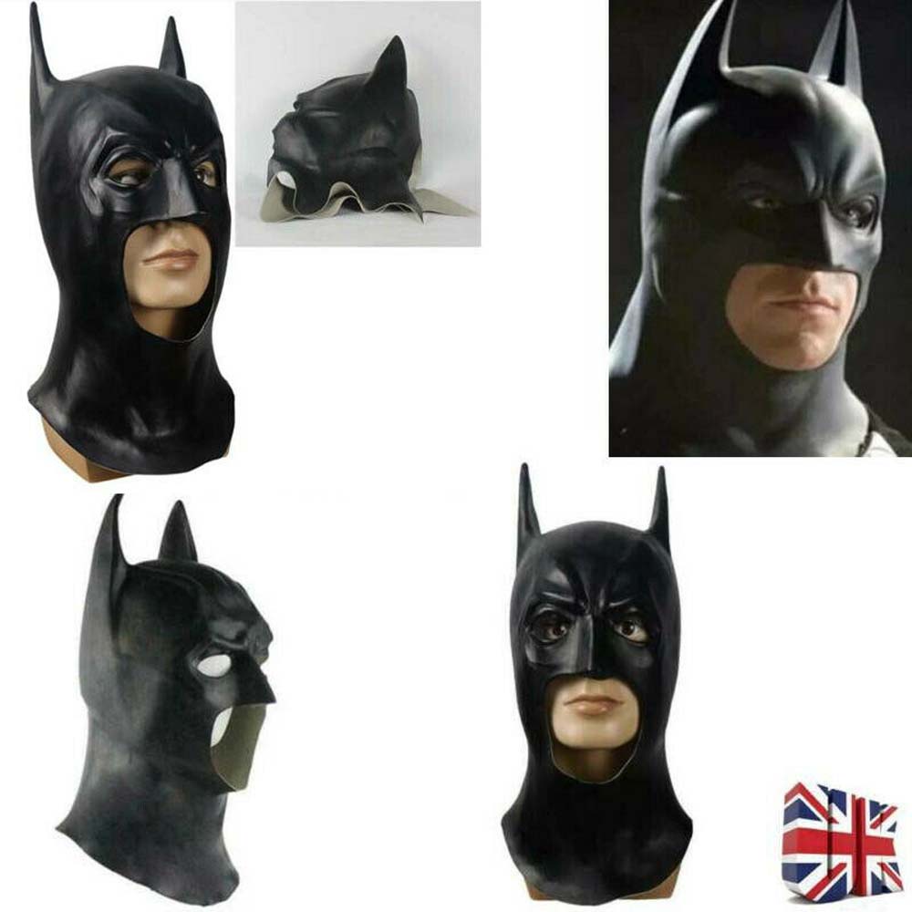 Batman Full Mask With Cowl The Dark Knight Rises Latex Helmet Adult ...