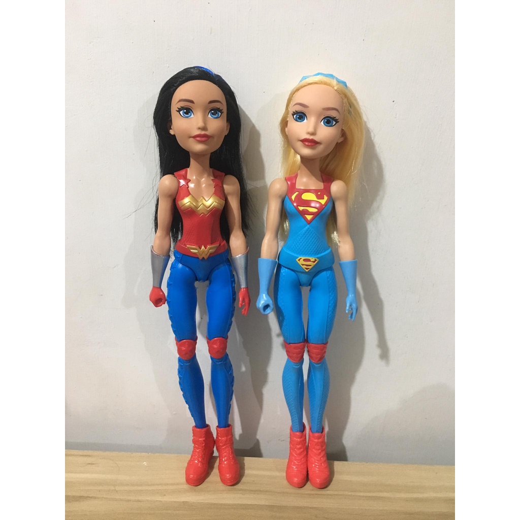 Mattel DC Superhero Girls Supergirl and Wonderwoman 11" Basic Training ...