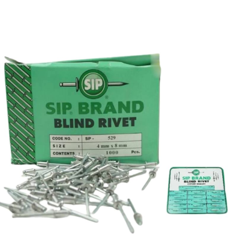 Sip 529 Rivet Nails size 4MM x 8MM / Blind Rivet / Aluminum / 100pcs ...