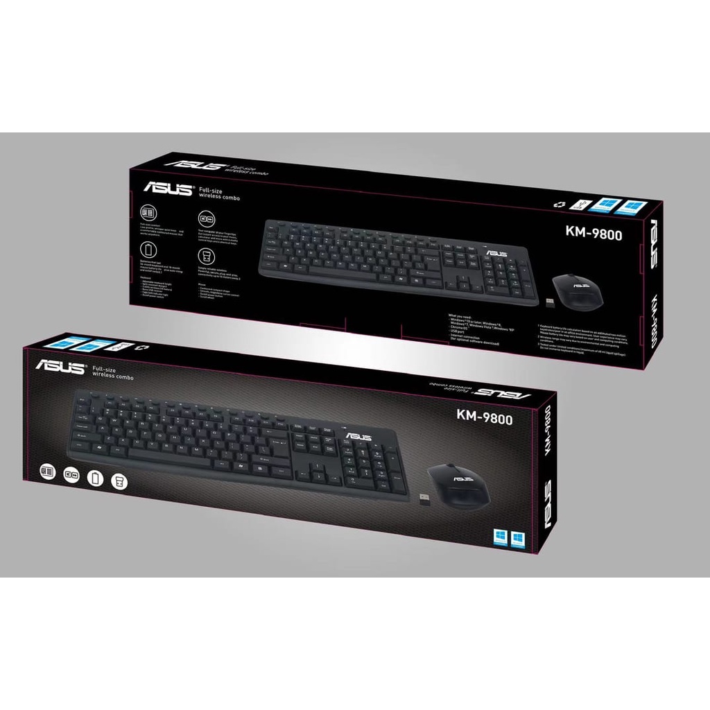 Asus KM-9800 Wireless Combo Keyboard & Mouse Bundle With Mini USB ...