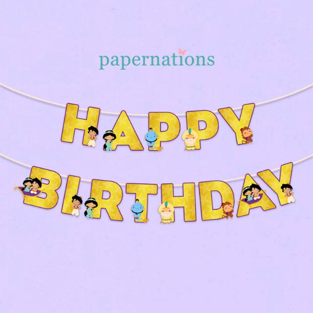 Happy Birthday Aladdin Birthday Banner / Happy Birthday Aladdin Bunting ...