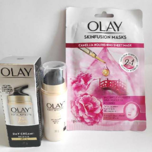Olay Total Day Cream Normal 20gr (FREE Olay Japanese Camellia Sheet ...