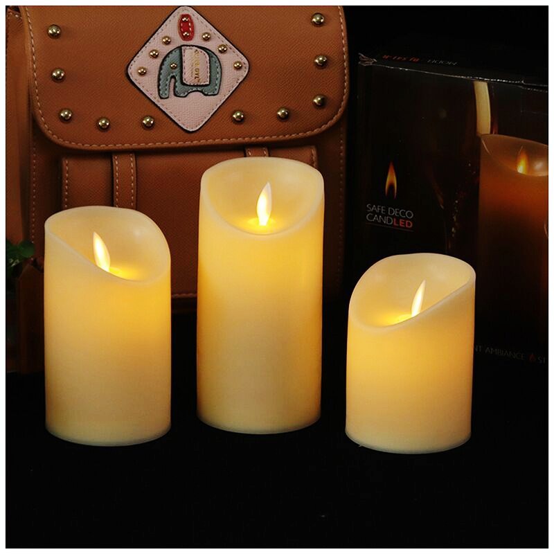 LED Swing Lifelike Candle Romantic Cylindrical Flickering Light ...