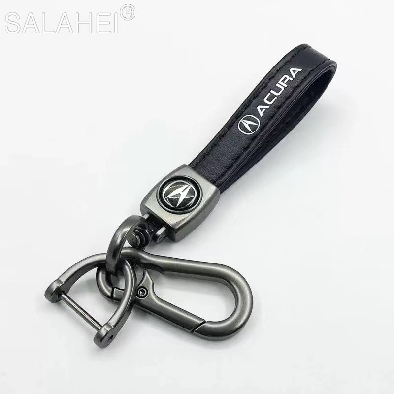 Metal+Leather Car Logo Keychain Key Ring For Acura RDX Integra TLX CDX ...