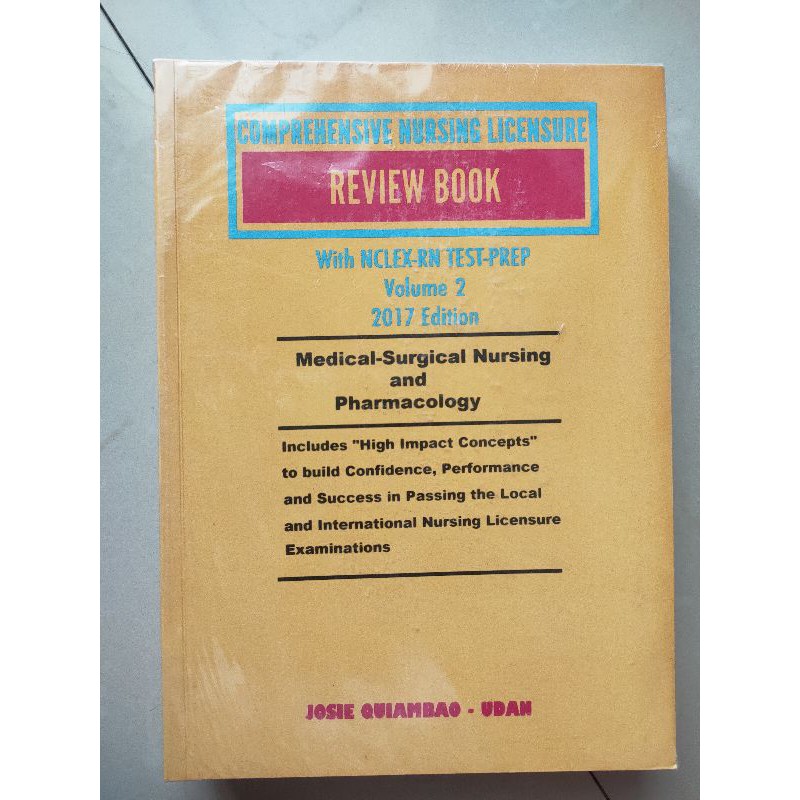 Comprehensive Nursing Licensure Vol.2 with NCLEX-RN by Udan | Shopee ...