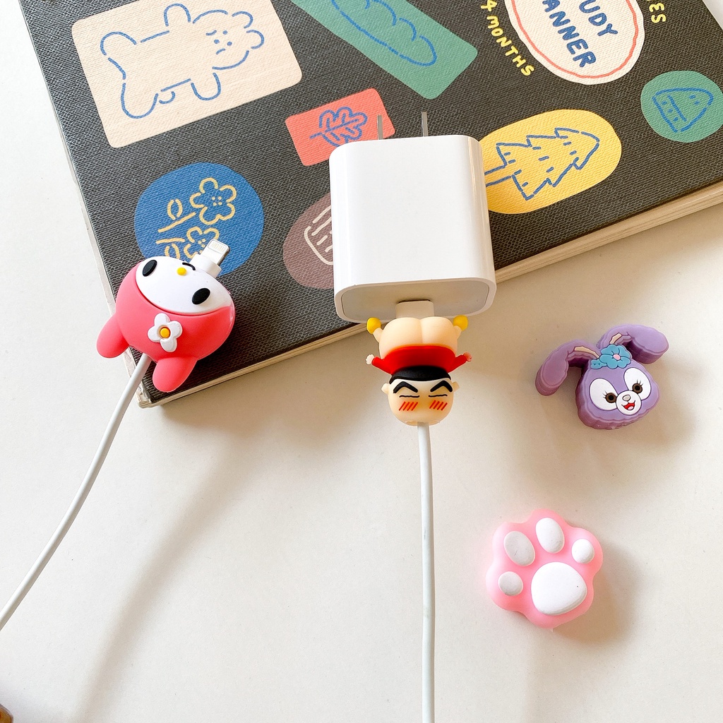 Cute Cartoon Cable Protector Silicone Cable Winder Cable Bite for Mobile Phone Charging Cable ...