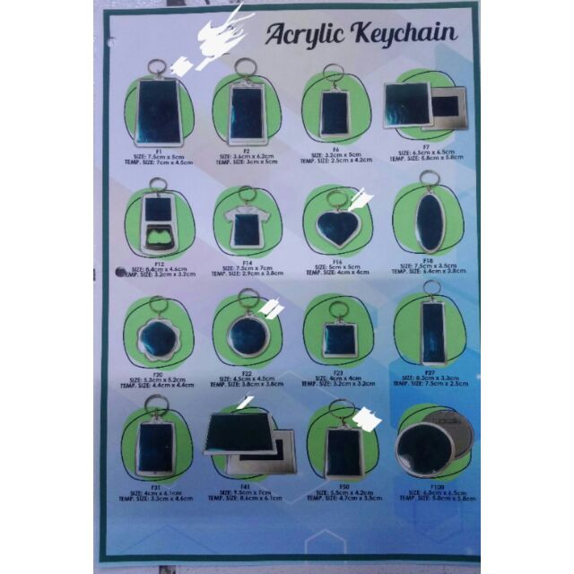 ACRYLIC KEYCHAIN 14 type（50pcs)per order | Shopee Philippines
