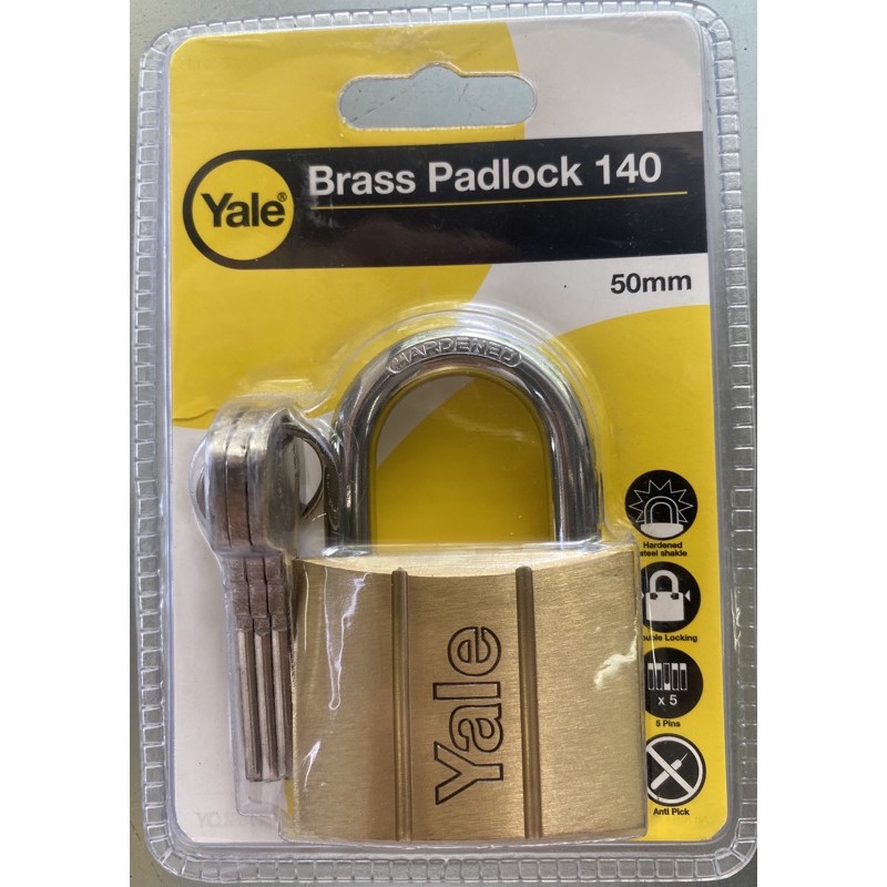 Yale Brass Padlock 140 ORIGINAL (30mm, 40mm, 50mm & 60mm) | Shopee Philippines