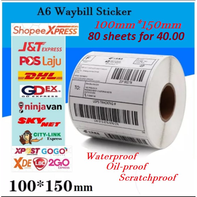 A6 Waybill Sticker Paper Roll/Folded A6 Thermal Sticker Shipping Label ...