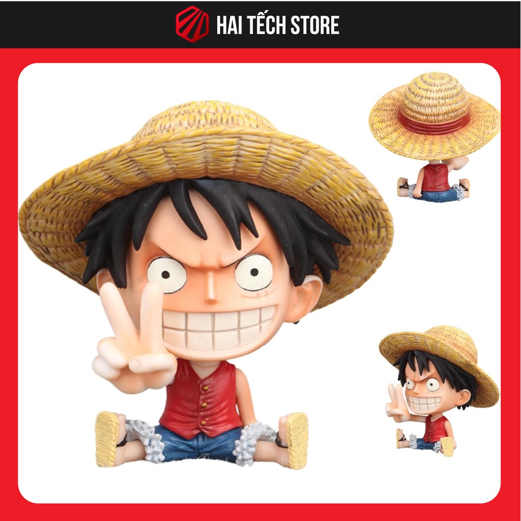 One Piece chibi Luffy smiley face comedy model 9cm high, cute pirate ...