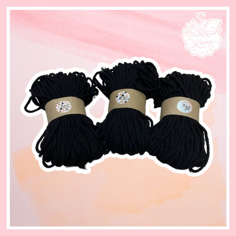 3mm Black Macrame Cotton Cords (Mini bundles) | Shopee Philippines
