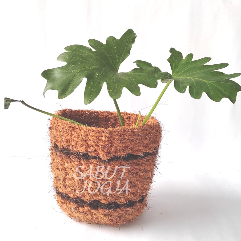 D18 Woven Flower pot Coconut Coir Palm Fiber motif diameter 18cm ...
