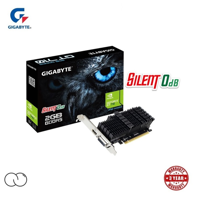 GIGABYTE GT 710 2GB DDR5 SILENT COOLING GPU / Graphic Card / GV ...