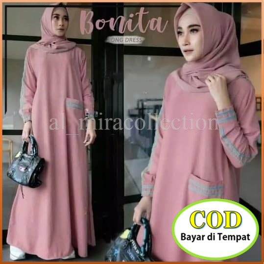 Bonita LONG DRESS | Modern MUSLIM Gamism | Women'S GAMIS Clothes - Navy ...